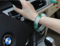 China 50-62mm Other A Floating Flower Jade Bracelet from Natural Emerald Jade Folk BANGLES 1 Piece for sale