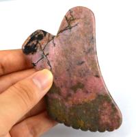 China Natural Rhodonite Gua Sha Massage Tool for Tightening Skin and Promoting Facial Beauty for sale