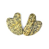 China Customized Logo Availabled 2024 Trending Heart Shaped Dalmatian Stone Guasha Massage Tool for Body Healthcare Massage for sale