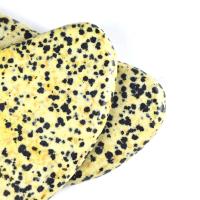 China Customized Logo Availabled 2024 Trending Heart Shaped Dalmatian Stone Guasha Massage Tool for Body Healthcare Massage for sale