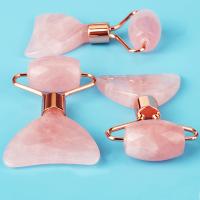 China Mini Rose Quartz Jade Roller Eye Skin Care Gua Sha Board Multi Functional Facial Beauty Device within 90 Characters for sale