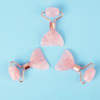 China Mini Rose Quartz Jade Roller Eye Skin Care Gua Sha Board Multi Functional Facial Beauty Device within 90 Characters for sale