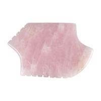 China 2024 Rose Quartz Gua Sha Massage Tool With Teeth Natural Crystal Skin Beauty Massager Face Lifting Anti Aging Pink Logo for sale