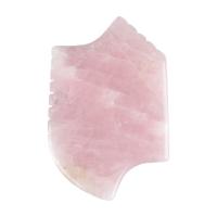China 2024 Rose Quartz Gua Sha Massage Tool With Teeth Natural Crystal Skin Beauty Massager Face Lifting Anti Aging Pink Logo for sale