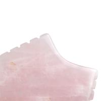 China 2024 Rose Quartz Gua Sha Massage Tool With Teeth Natural Crystal Skin Beauty Massager Face Lifting Anti Aging Pink Logo for sale