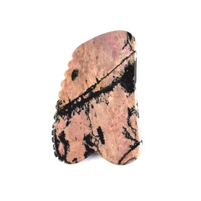 China Body Massage Equipment Natural Rhodonite Stone Gua Sha Scraping Board for Facial Beauty and Deep Tissue Massage for sale