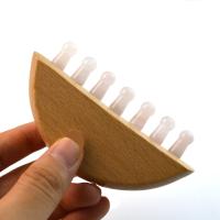 China Wooden Rose Quartz Jade Guasha Hair Meridian Massage Comb Scalp Gua Sha Massager Hair Massage Comb with Gua Sha Function for sale