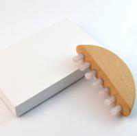 China Wooden Rose Quartz Jade Guasha Hair Meridian Massage Comb Scalp Gua Sha Massager Hair Massage Comb with Gua Sha Function for sale