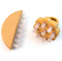 China Wooden Rose Quartz Jade Guasha Hair Meridian Massage Comb Scalp Gua Sha Massager Hair Massage Comb with Gua Sha Function for sale