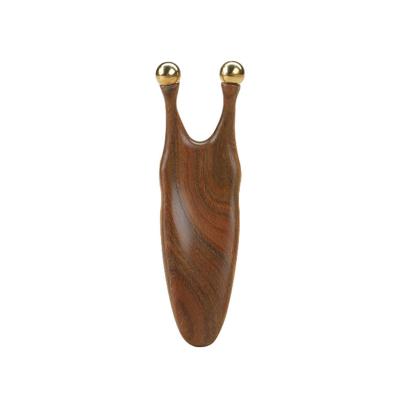 China Pure Copper Sandalwood Gua Sha Massage Tool for Facial and Eye Acupoint Stimulation for sale