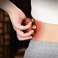 China Gua Sha Function Manual Copper Abdominal Massager Beech Body Meridian Massage Brush for Waist Skin Tightening and Shaping for sale