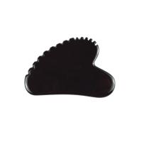 China Natural Heart Shape Obsidian Gua Sha Massage Scraping Tool With Teeth Facial Beauty Massager Skin Spa Tool for Skin Care for sale