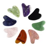 China Natural Heart Shape Obsidian Gua Sha Massage Scraping Tool With Teeth Facial Beauty Massager Skin Spa Tool for Skin Care for sale
