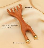 China Red Deer Antler Shape Copper Scalp Meridian Massager Head Gua Sha Massage Comb for Contouring and Lifting Facial Features for sale