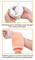 China Deep Cleaning Custom Logo Exfoliating Gloves for Dead Leather Gloves and Body Scrubbing for sale