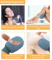 China Deep Cleaning Custom Logo Exfoliating Gloves for Dead Leather Gloves and Body Scrubbing for sale