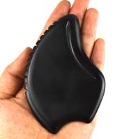 China Avaiable Heart Shape Gua Sha Massage Tool made of Natural Black Bian Stone for Spa Relaxing Meditation for sale