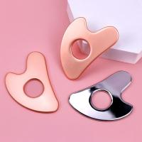 China Stainless Steel Heart-shaped Hollow Gua Sha Board Metal Facial Beauty Tool for Full-body Massage Area and OEM/ODM for sale