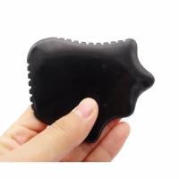 China Natural Black Obsidian Gua Sha Board for Skincare Scraping Face Massage Relaxation for sale