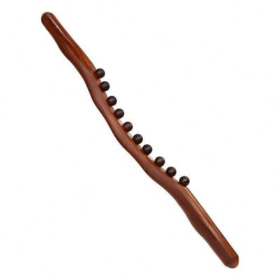 China 400g/pc Carbonized Beech Wood Body Meridian Dredging Massage Stick Wooden Gua Sha Scraping Massage Tool for sale