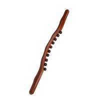 China 400g/pc Carbonized Beech Wood Body Meridian Dredging Massage Stick Wooden Gua Sha Scraping Massage Tool for sale