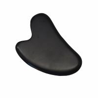 China 8*6cm Natural Black Bian Stone Heart Shape Gua Sha Massage Tool for Face Massaging and Meditation for sale