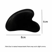 China 8*6cm Natural Black Bian Stone Heart Shape Gua Sha Massage Tool for Face Massaging and Meditation for sale