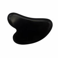 China 8*6cm Natural Black Bian Stone Heart Shape Gua Sha Massage Tool for Face Massaging and Meditation for sale