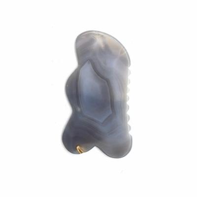China Handmade Natural Agate Gua Sha Scraping Massage Tool for Traditional Acupuncture Healing for sale