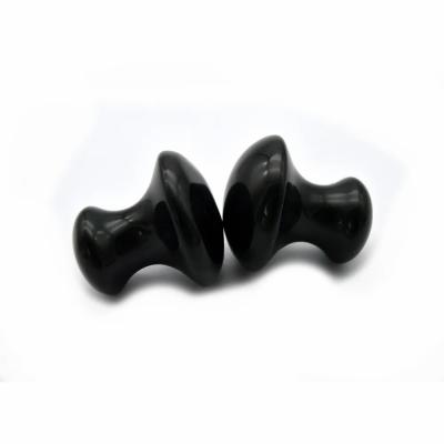 China Natural Black Obsidian Mushroom Gua Sha Beauty Massage Stone for Face Body Care Essential Accessory Set for sale