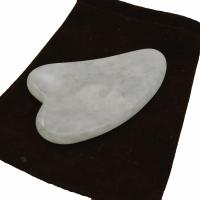 China Hand-Held Gua Sha Tool Made of White Jade for Effective Muscle Massage and Beauty Care for sale