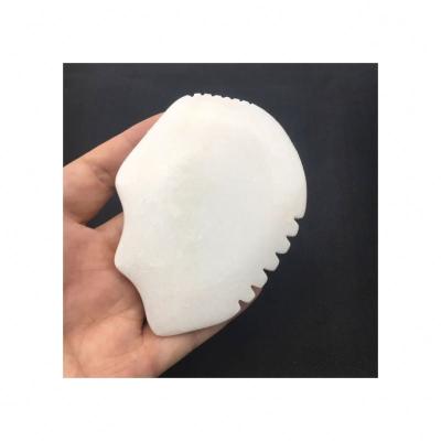 China Jade Gua Sha Board for Face and Body Massage White Jade Scraping Tool Massager for sale