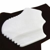 China Facial Massager Infrared Physiotherapy Natural White Jade Gua Sha Board for Scraping Therapy 2024 Design for sale