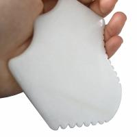 China Facial Massager Infrared Physiotherapy Natural White Jade Gua Sha Board for Scraping Therapy 2024 Design for sale