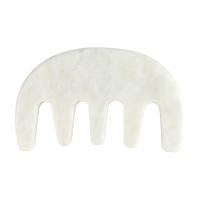 China Head Spa Massager Chinese Natural White Xiuyan Jade Gua Sha Scraping Comb for 2024 Trending Massage Tools for sale