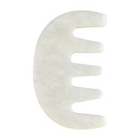 China Head Spa Massager Chinese Natural White Xiuyan Jade Gua Sha Scraping Comb for 2024 Trending Massage Tools for sale