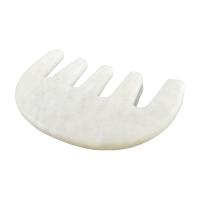 China Head Spa Massager Chinese Natural White Xiuyan Jade Gua Sha Scraping Comb for 2024 Trending Massage Tools for sale