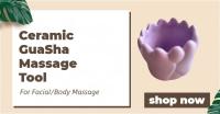 China Body Massage Equipment Custom Logo White Ceramic Scalp Massage Tools for Purple Guasha Porcelain Skin Care Stone Gua sha for sale