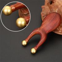 China ISO9001 Certified Brass Eye Massage Tool for Nasal Bridge Sandalwood Facial Gua Sha Massage Comb 95*38mm Size for sale