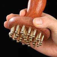 China Gua Sha Function Brass Universal Meridian Massage Comb Body Massage Brush Scalp Relax And Hair Growth Head Massage Tool for sale