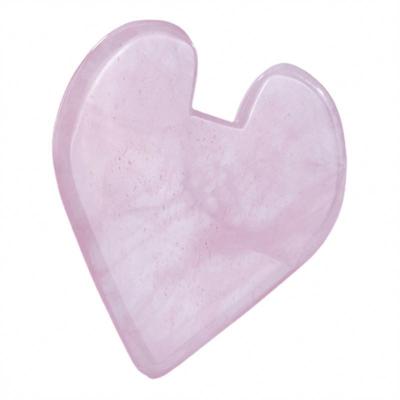 China Logo Customized Logo Availabled Rose Quartz Heart-shaped Gua Sha Stone for Skin Care and Body Massager for sale