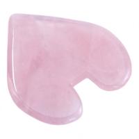 China Logo Customized Logo Availabled Rose Quartz Heart-shaped Gua Sha Stone for Skin Care and Body Massager for sale