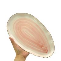 China Ceramic Fish Plate for Serving Fruit Salad Pasta Main Course Dishwasher and Microwave Safe Irregular Shape for sale