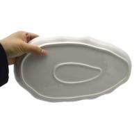 China Ceramic Fish Plate for Serving Fruit Salad Pasta Main Course Dishwasher and Microwave Safe Irregular Shape for sale