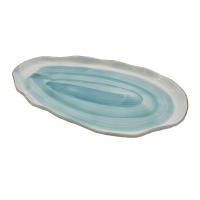China Ceramic Fish Plate for Serving Fruit Salad Pasta Main Course Dishwasher and Microwave Safe Irregular Shape for sale