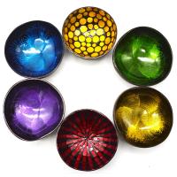 China 12-15cm Gemstone Handmade Coconut Bowl Eco Home Decor Vegan Salad Smoothie Snack Vegetarian Wooden Natural Coconut Shell for sale