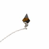 China Exquisite Natural Tiger Eye Chakra Pendulum Crystal Pendant Necklace for Men and Women Bohemian for sale