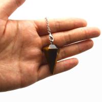 China Exquisite Natural Tiger Eye Chakra Pendulum Crystal Pendant Necklace for Men and Women Bohemian for sale