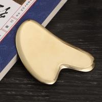 China Body Massager Heart Shape Natural Brass Metal Gua Sha Scraping Board for Meridian Massage and Muscle Massage for sale