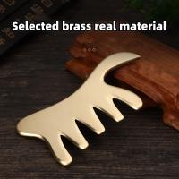 China Hair Health Care Salon Beauty Tool Scalp Massage Comb Guasha Stone Head Massager for Natural Brass Gua Sha Board and Hair Car for sale